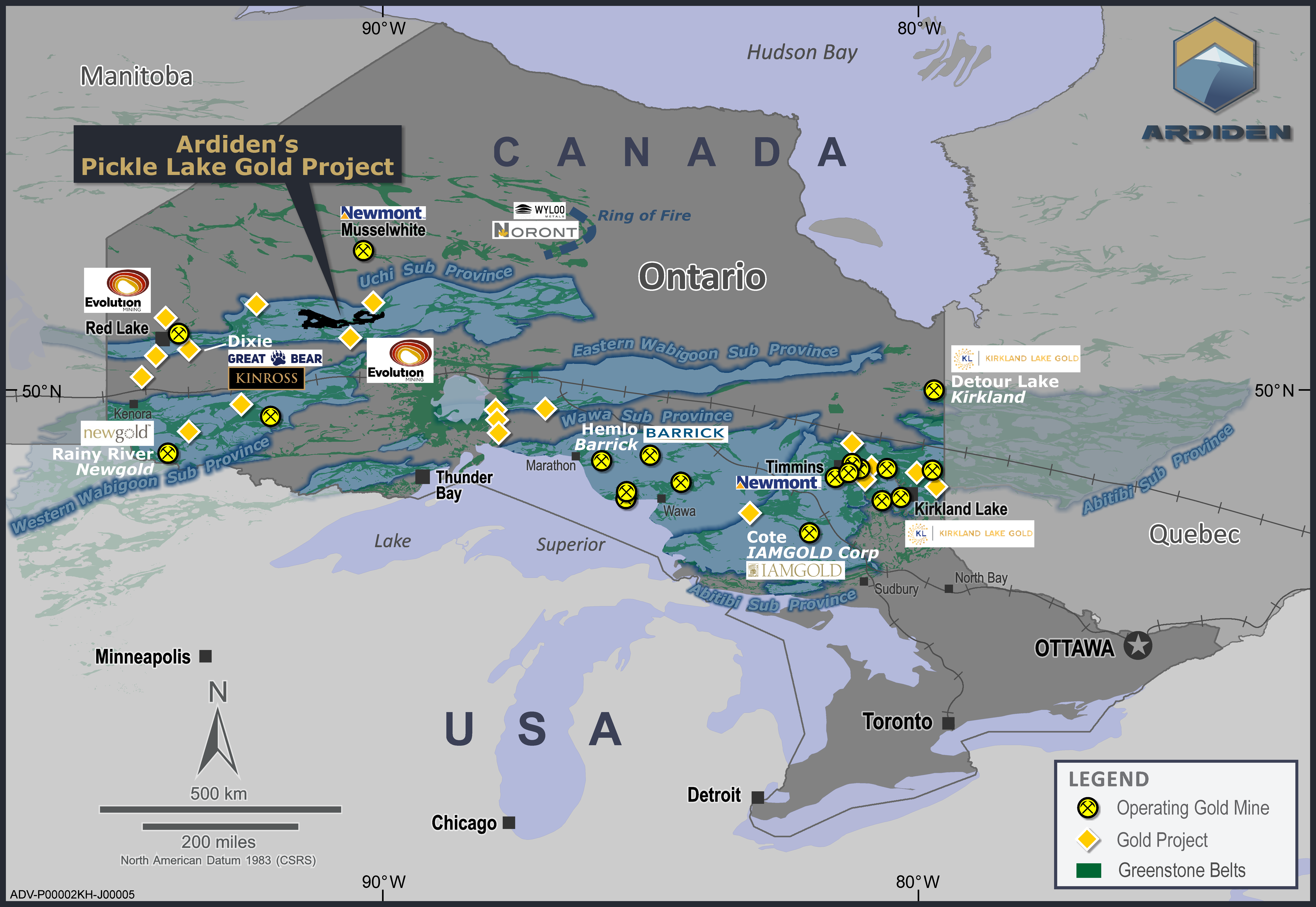 Gold Map Ontario Canada Delta 1, Thunder Bay Gold Project – Delta