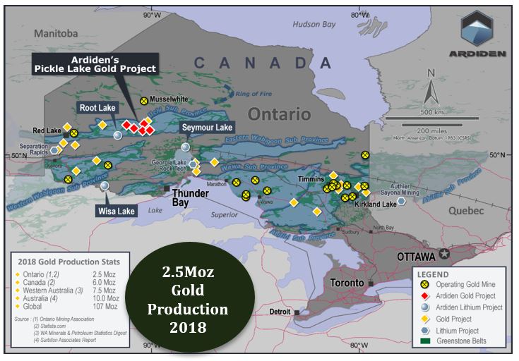 ONTARIO - tier-one mining jurisdiction - Ardiden Limited
